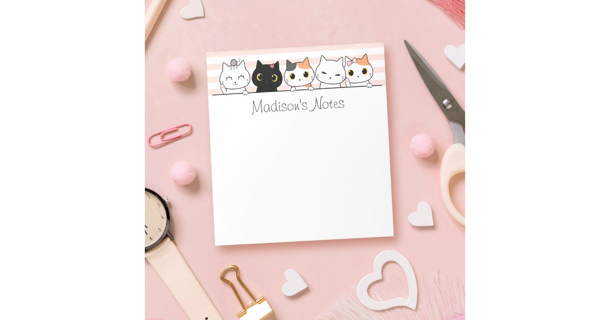 Cute Cats Personalized Notepad | Zazzle