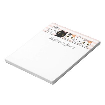 Cute Cats Personalized Notepad | Zazzle