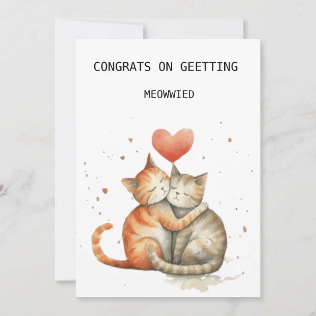 Cute cats wedding card | Zazzle