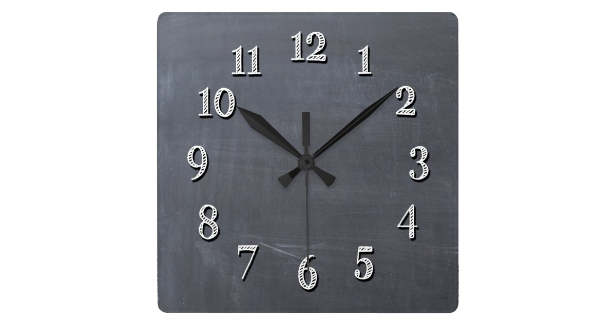 Cute Chalkboard Look Wall Clock | Zazzle