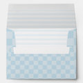 Cute Checkered Dusty Blue Script font Envelope | Zazzle