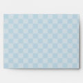 Cute Checkered Dusty Blue Script font Envelope | Zazzle