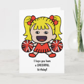 Cute Cheerleader Birthday Card for Girls | Zazzle