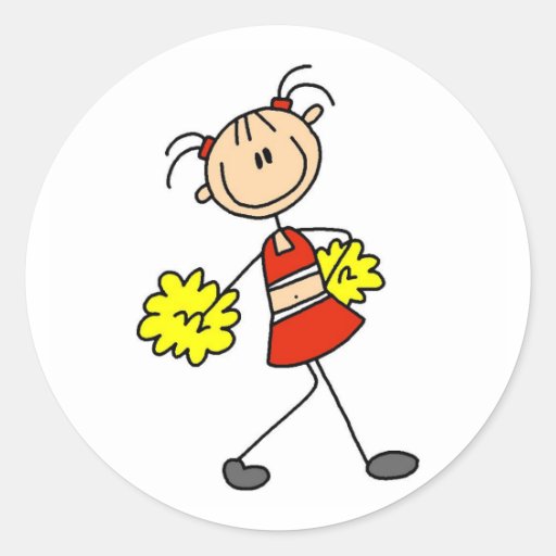 Cute Cheerleading Stick Figure Sticker | Zazzle