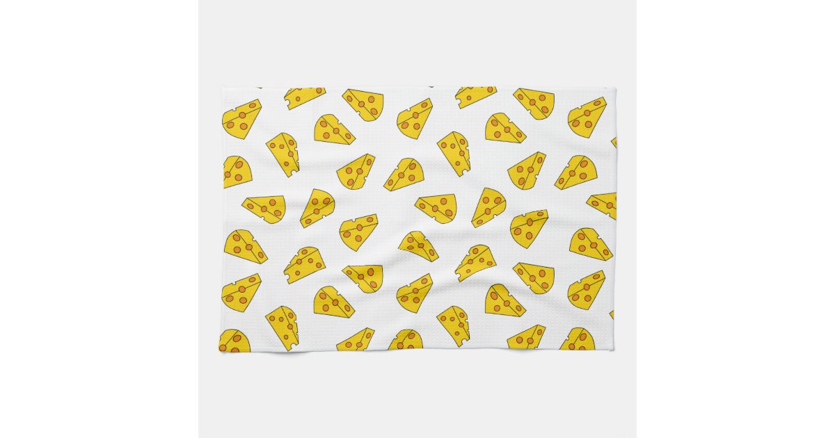 Cute Cheese Pattern Kitchen Towel | Zazzle