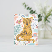 Cute Cheetah Cub and Floral Postcard | Zazzle