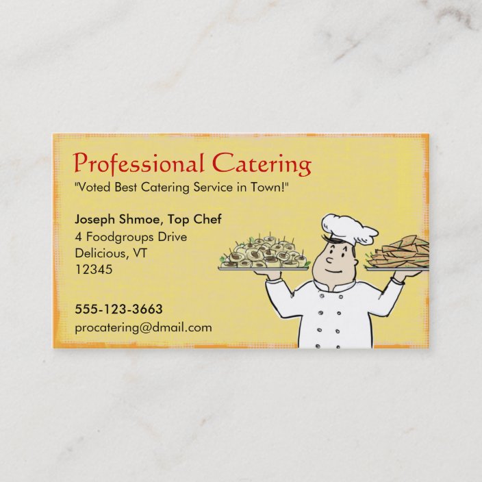 Cute Chef Cartoon Illustration | Fun Food Service Business Card ...