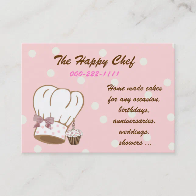 Cute Chef Hat Business Card | Zazzle