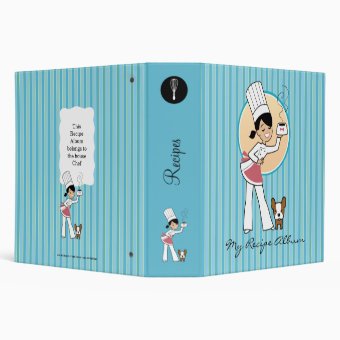 Cute Chef Personalized Recipe Binder | Zazzle