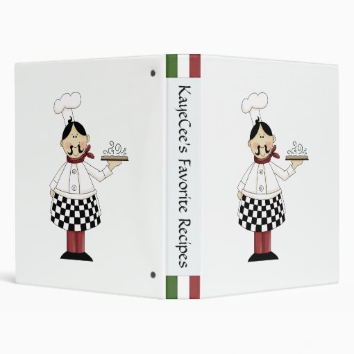 Cute Chef Recipe Album 3 Ring Binder | Zazzle