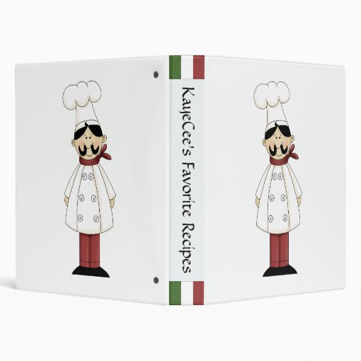Cute Chef Recipe Album 3 Ring Binder | Zazzle