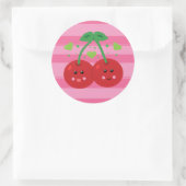 Cute Cherries Classic Round Sticker | Zazzle