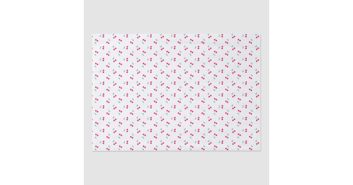 Cute Cherry Aesthetic Cherries Pattern White Tissue Paper | Zazzle