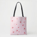 Cute Cherry Pattern | Pink Aesthetic Seamless Tote Bag | Zazzle