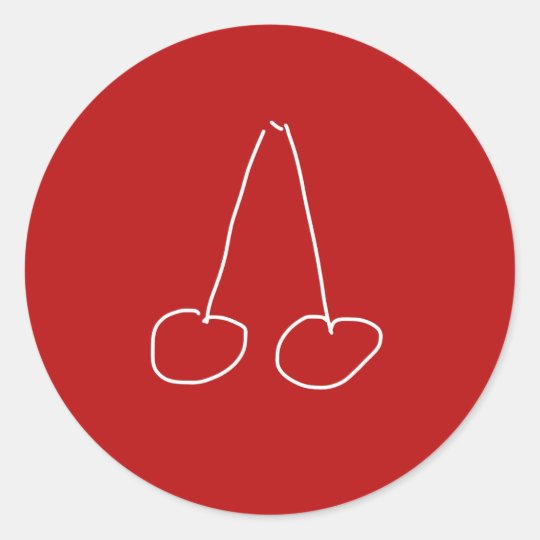 Cute cherry simple minimalist classic round sticker | Zazzle.com