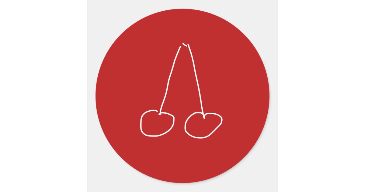 Cute cherry simple minimalist classic round sticker | Zazzle
