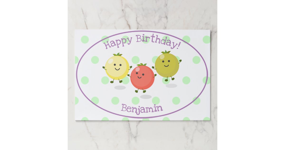 Cute cherry tomato friends cartoon illustration paper pad | Zazzle