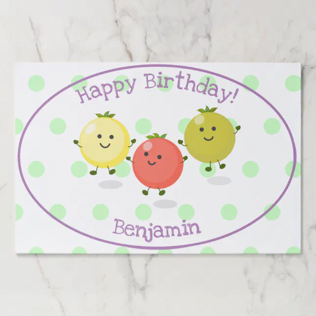 Cute cherry tomato friends cartoon illustration paper pad | Zazzle