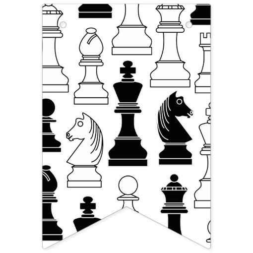 Cute Chess Board Games Kids Birthday Party Bunting Flags | Zazzle
