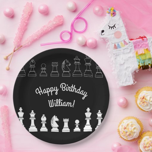 Cute Chess Board Games Kids Birthday Party Paper Plates | Zazzle