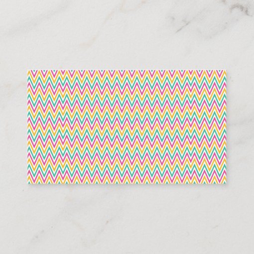 Cute Chevron Pattern Teacher Watercolor Apple Book Business Card | Zazzle