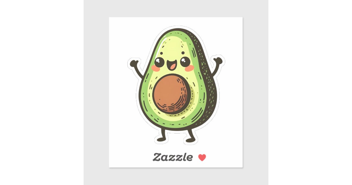 Cute Chibi Avocado Sticker | Zazzle