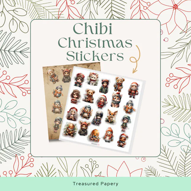 Cute Chibi Custom-Cut Vinyl Sticker Sheet | Zazzle