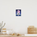 Cute chibi girl in a city of stars poster | Zazzle