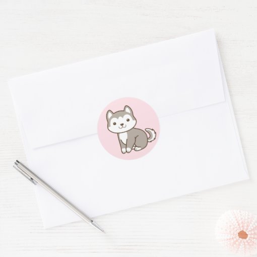 Cute Chibi Husky Puppy Dog Stickers | Zazzle