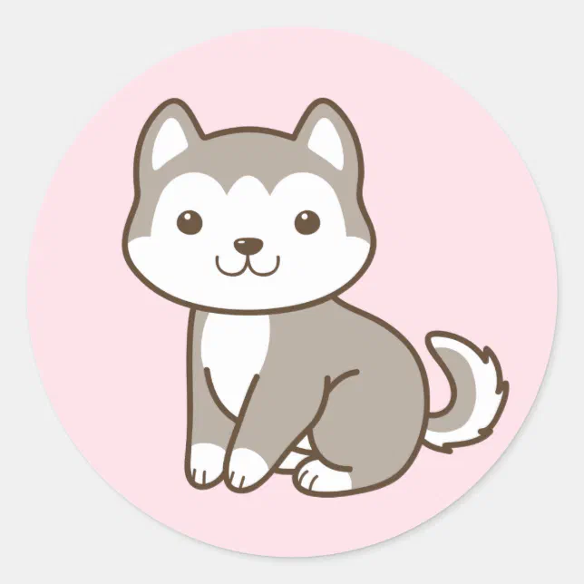Cute Chibi Husky Puppy Dog Stickers | Zazzle