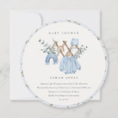 Cute Chic Boy Baby Clothes Essential Baby Shower Invitation | Zazzle