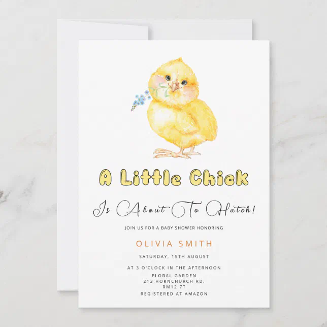 Cute Chick About to Hatch Baby Shower Invitation | Zazzle