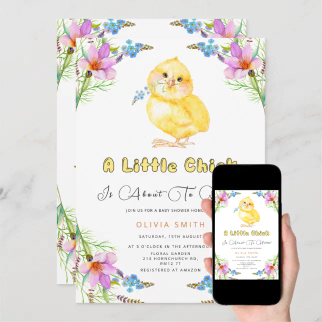 Cute Chick About to Hatch Baby Shower Invitation | Zazzle