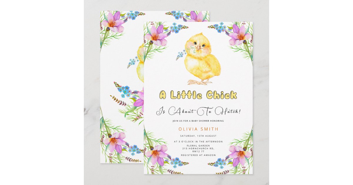 Cute Chick About to Hatch Baby Shower Invitation | Zazzle