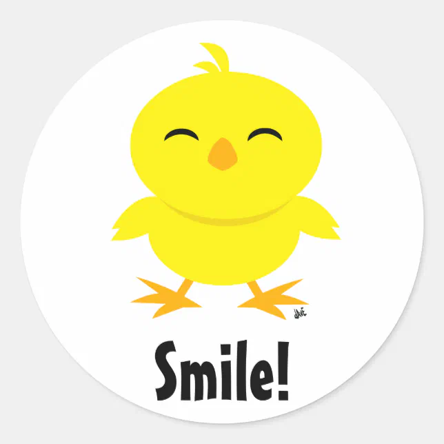 Cute Chick Smile Sticker | Zazzle