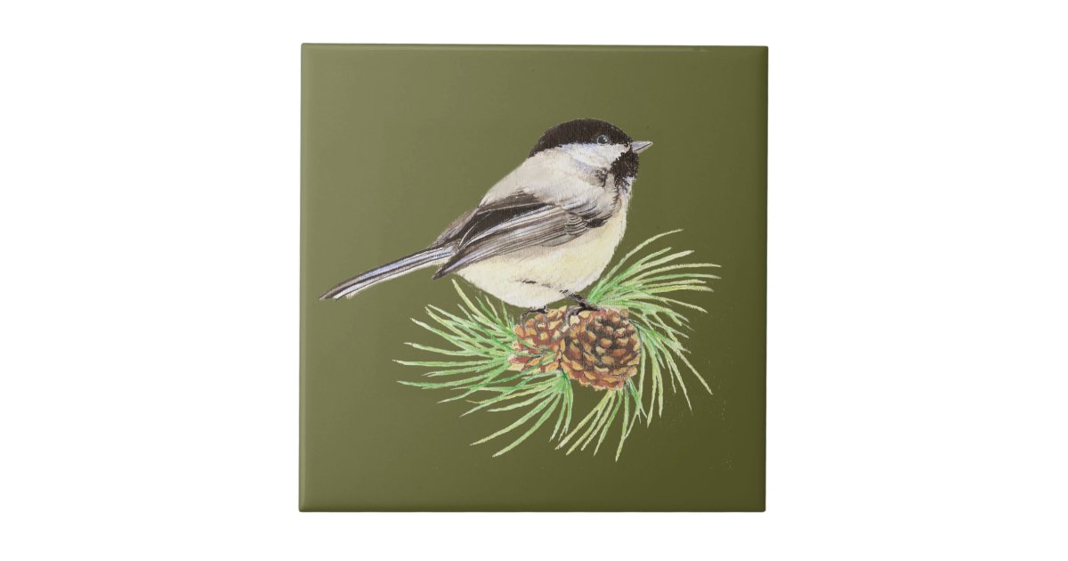Cute Chickadee Bird, Nature, Wildlife, Animal Ceramic Tile | Zazzle