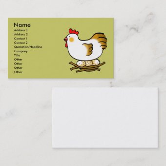 cute chicken and eggs business card | Zazzle