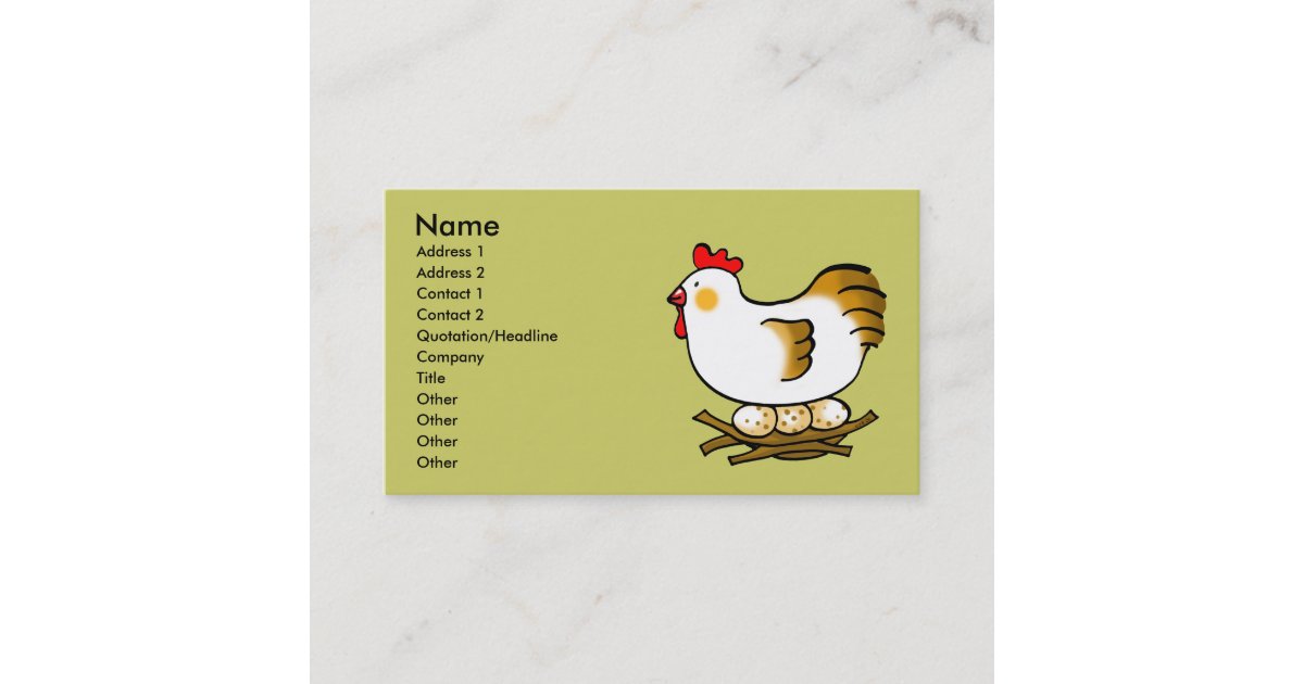 cute chicken and eggs business card | Zazzle
