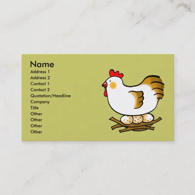 cute chicken and eggs business card | Zazzle