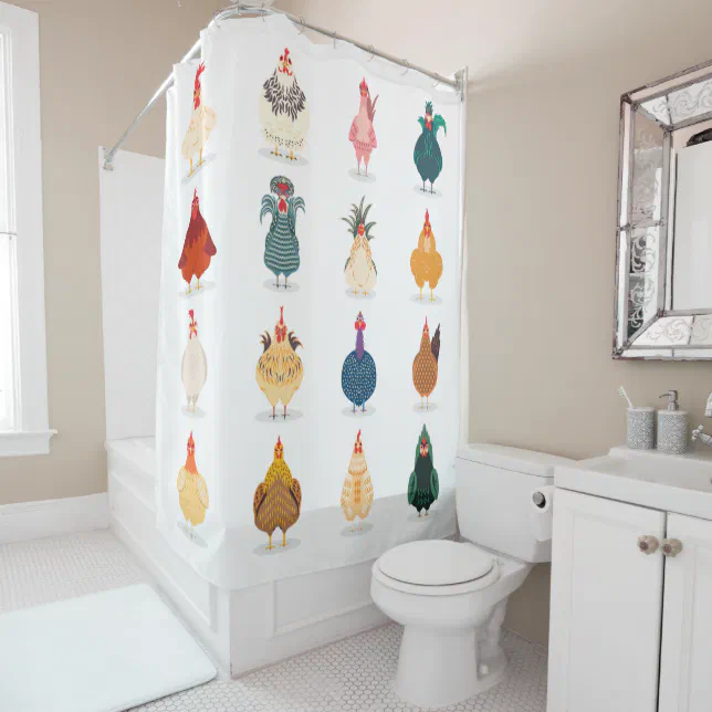 Cute Chicken Shower Curtain | Zazzle