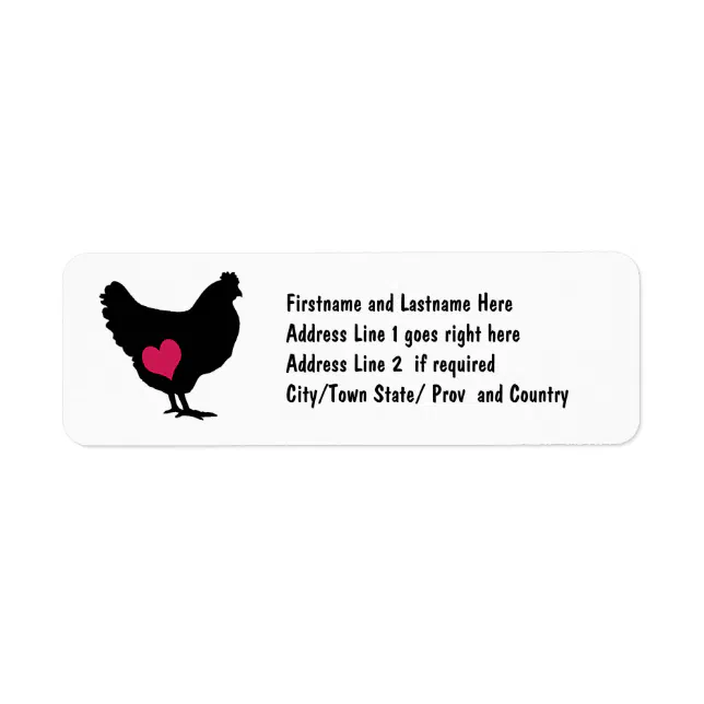 Cute Chicken with Pink Heart Label | Zazzle
