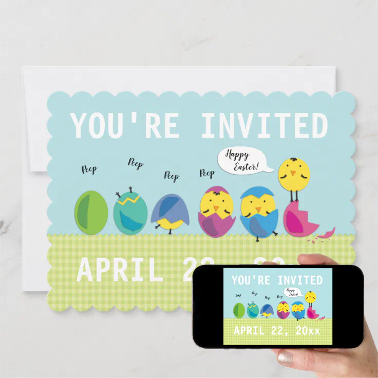 Cute Chicks Easter Egg Hunt Invitation | Zazzle