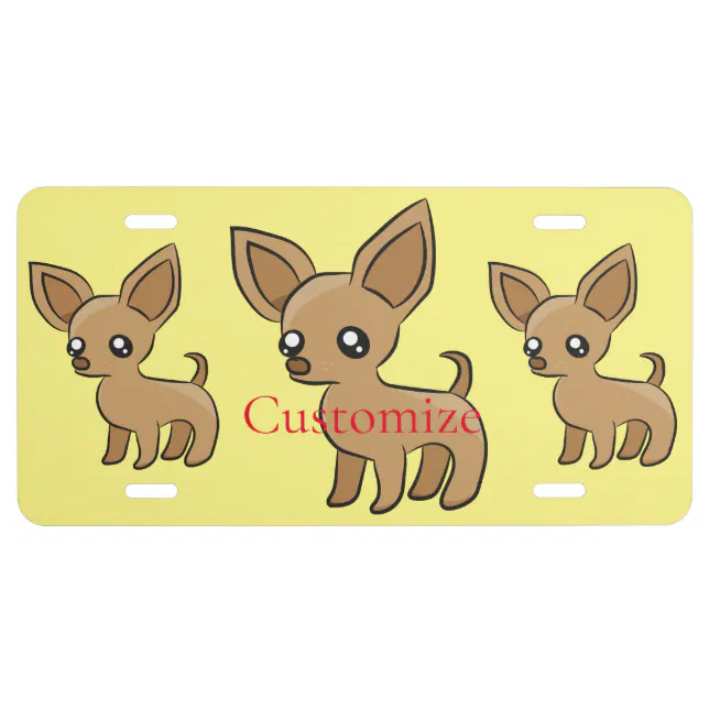 Cute Chihuahua Mama Art Thunder_Cove License Plate | Zazzle