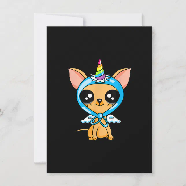 Cute Chihuahua Unicorn Puppy Kids and Dog Pet love Thank You Card | Zazzle