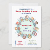 Cute Child Book Reading Birthday Party Invitation | Zazzle