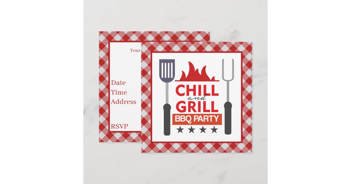 Cute chill grill BBQ party Invitation | Zazzle