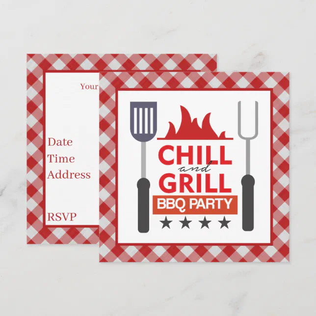 Cute chill grill BBQ party Invitation | Zazzle