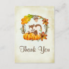 Cute Woodland Forest Creatures Watercolor Birthday Thank You Card ...