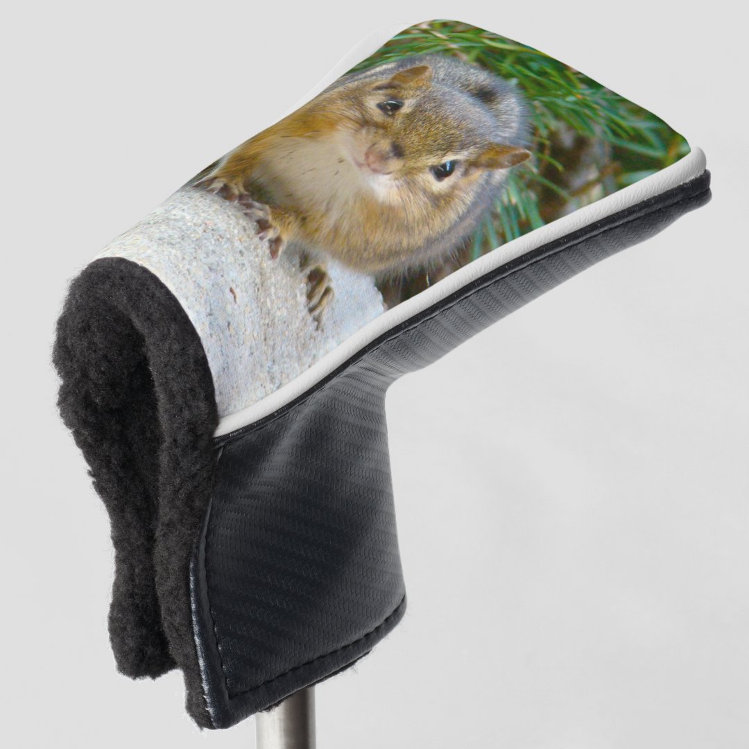 Cute Chipmunk Has His Eye On You Golf Head Cover | Zazzle