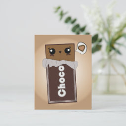 Cute Chocolate Bar Postcard | Zazzle